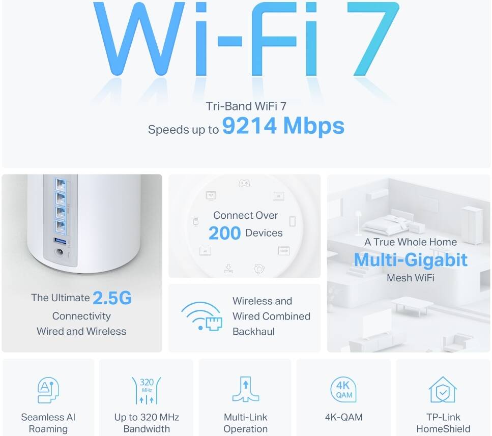 Buy TP-Link BE9300 Whole Home Mesh Wi-Fi 7 System(Tri-Band) - Available ...