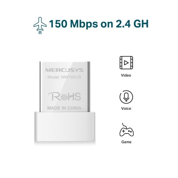 Buy Mercusys MW150US N150 Wireless Nano USB Adapter - Available in UAE ...