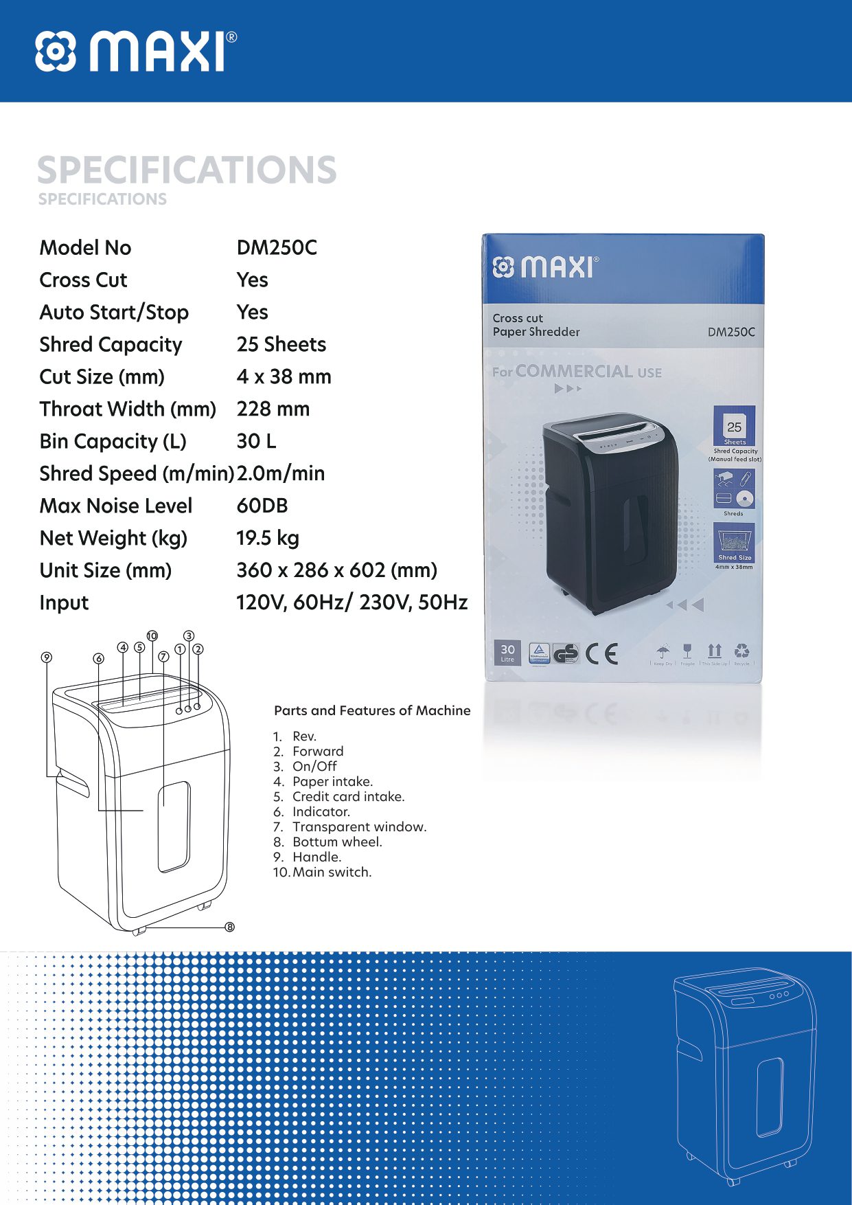 Buy Maxi 25-Sheet Cross-Cut Paper Shredder, 30L Heavy-Duty Shredder for ...